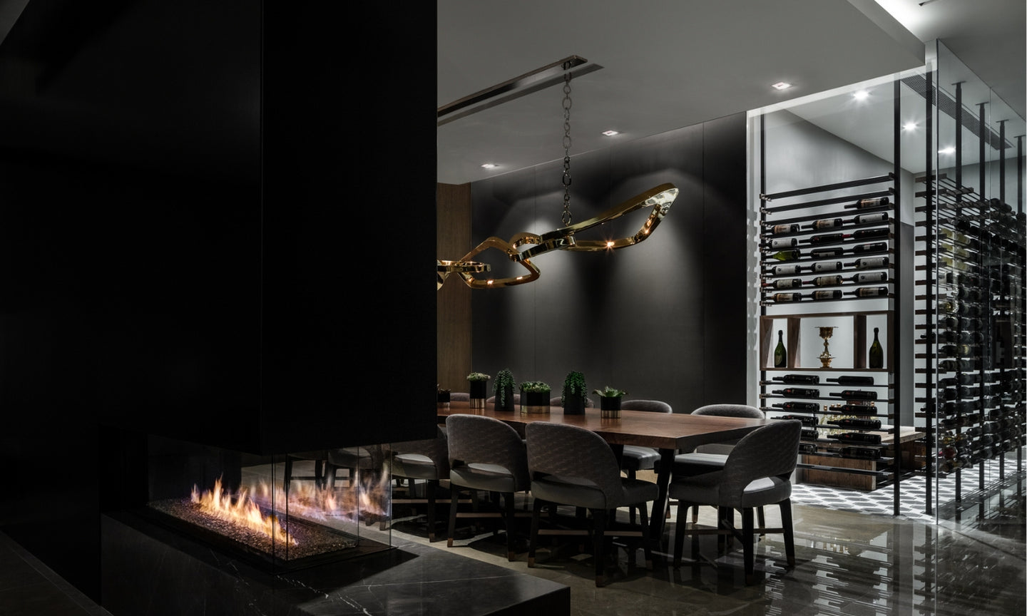 Dining Room Wine Display, Storage & Wine Cellars – Millesime Modern Cellars