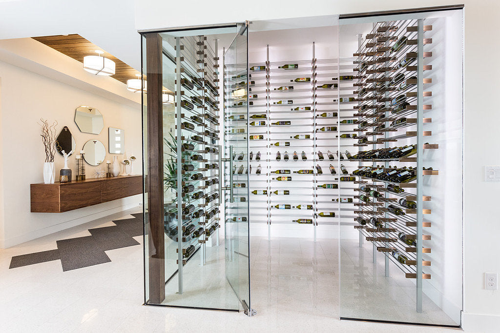 The Streamline, Walnut and Silver Metal – Millesime Modern Cellars